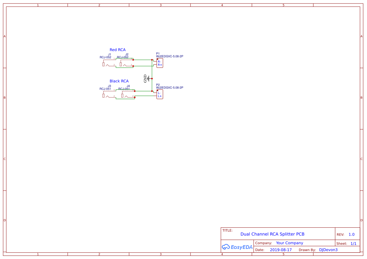 Stereo to Quad RCA - OSHWLab