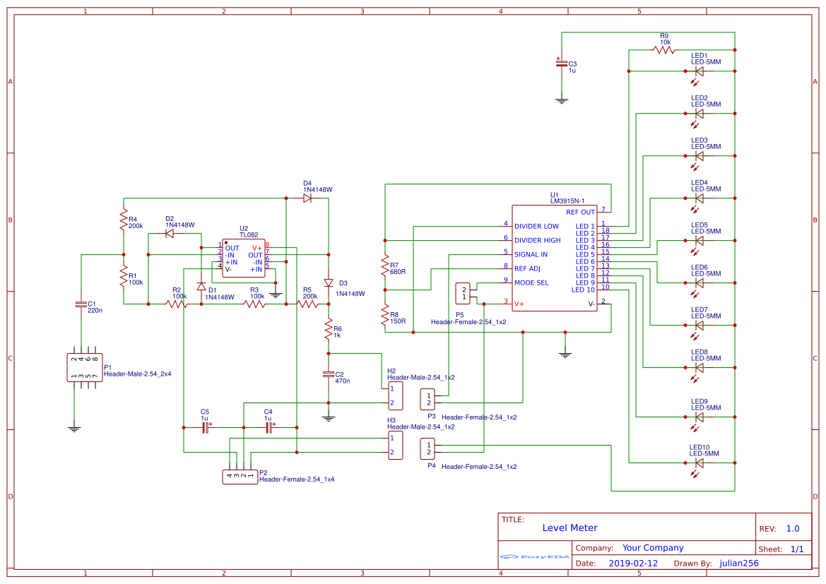 Vocoder Level Meter - OSHWLab