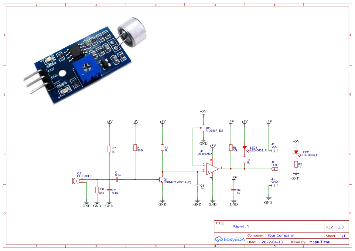Arduino Lm393 Sound Sensor Module Easyeda Open Source Hardware Lab 9961