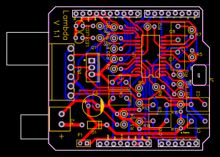 lambda shield for Arduino UNO - OSHWLab