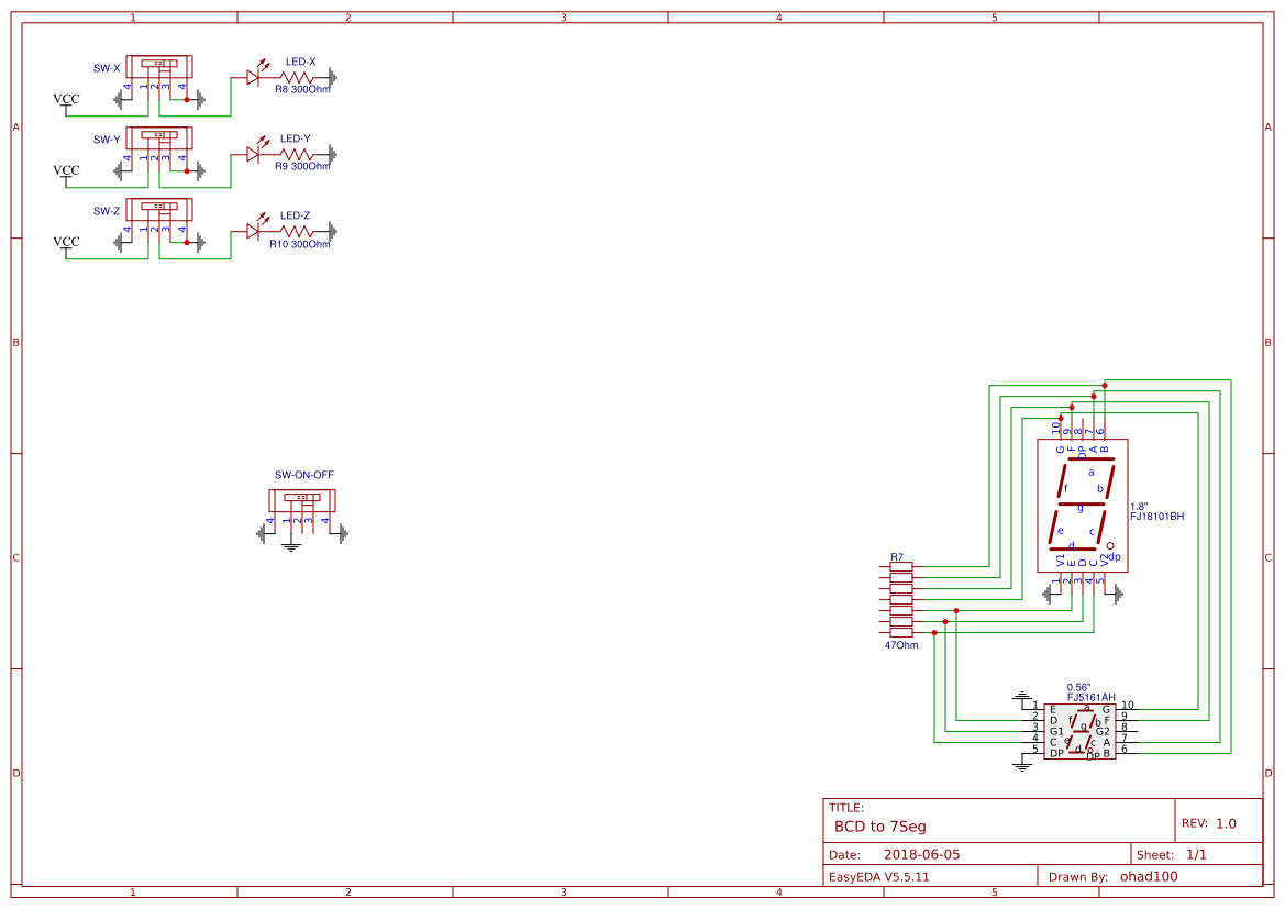 BCD To 7Seg - EasyEDA open source hardware lab