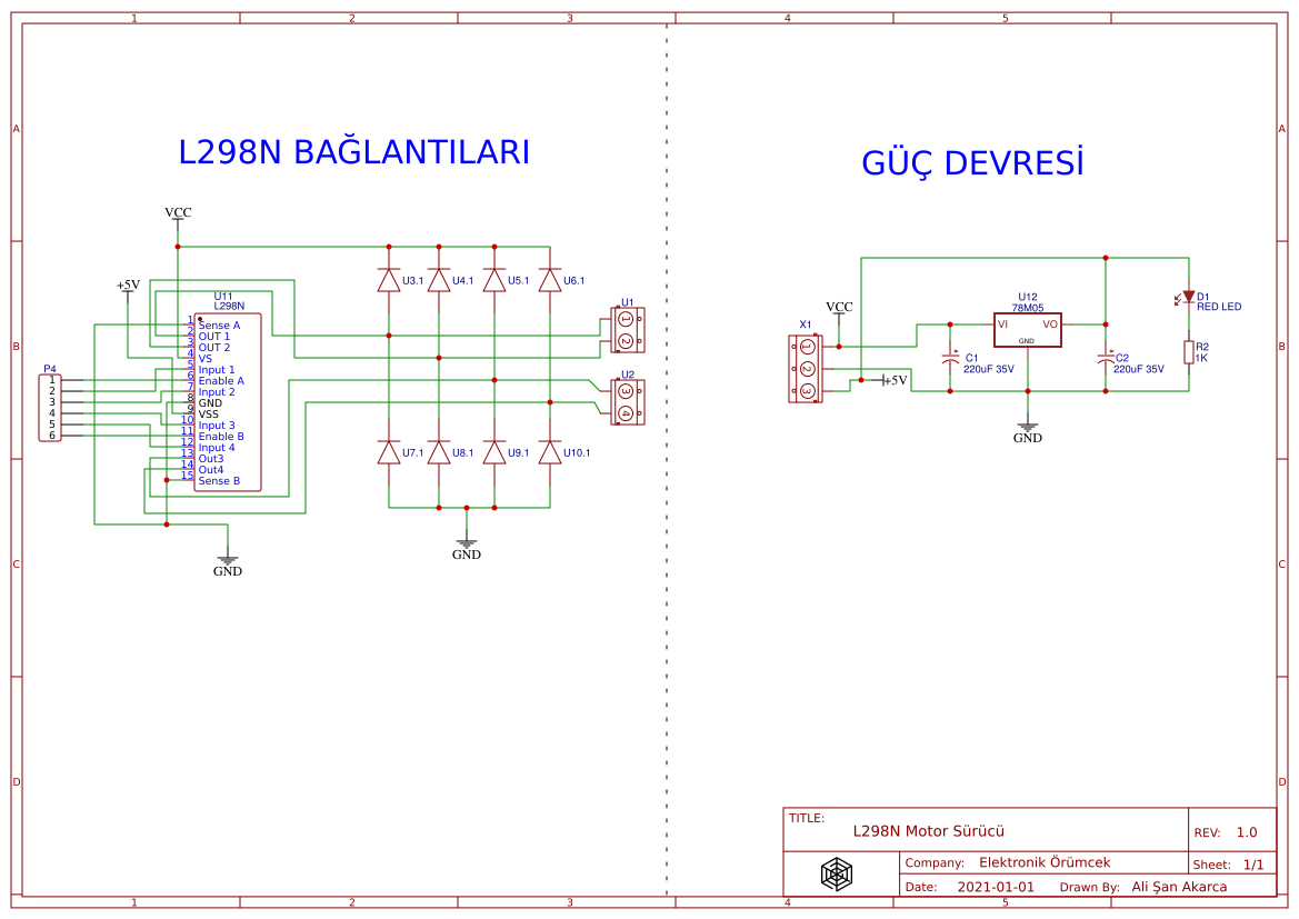 L298N MOTOR SÜRÜCÜ KARTI - OSHWLab