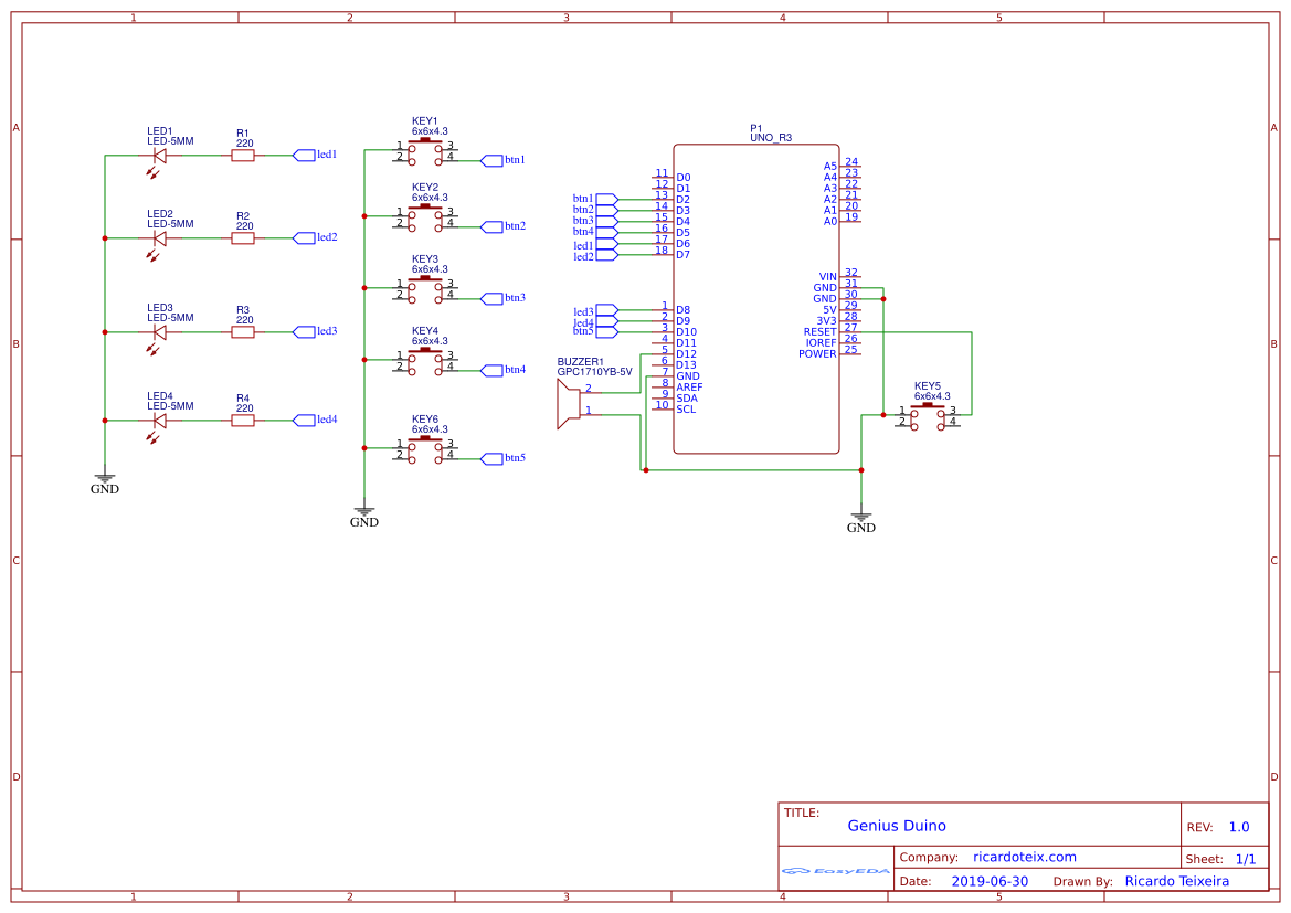 Genius Duino - EasyEDA open source hardware lab