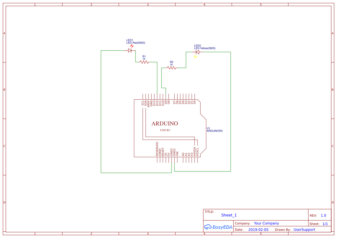 Flavia - Arduino e 2 leds - OSHWLab