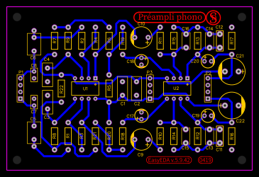 Simple preampli phono - EasyEDA open source hardware lab