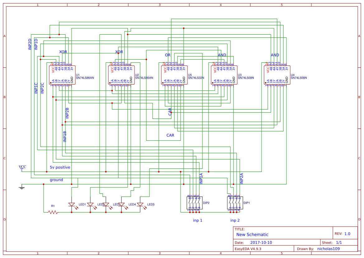 4 bit adder - OSHWLab