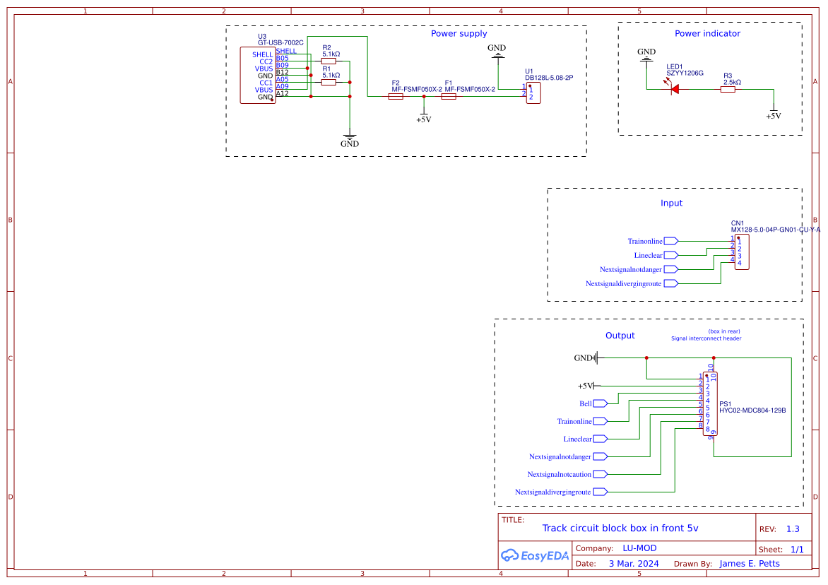 LU-MOD track circuit block box in front 5v - EasyEDA open source hardware lab