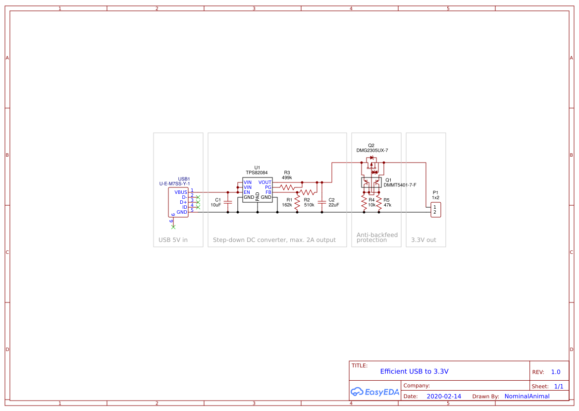 Efficient USB to 3.3V - EasyEDA open source hardware lab