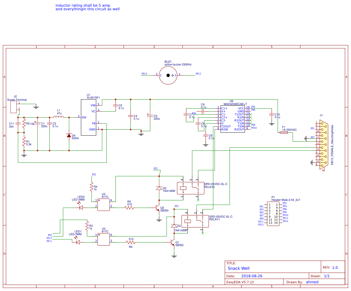 Snack Well Vending - EasyEDA open source hardware lab
