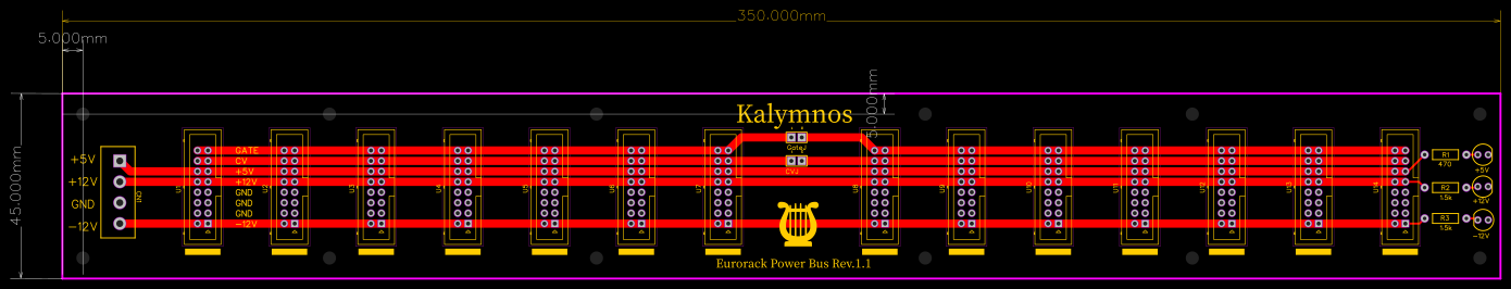 Eurorack Power Distribution Bus - OSHWLab
