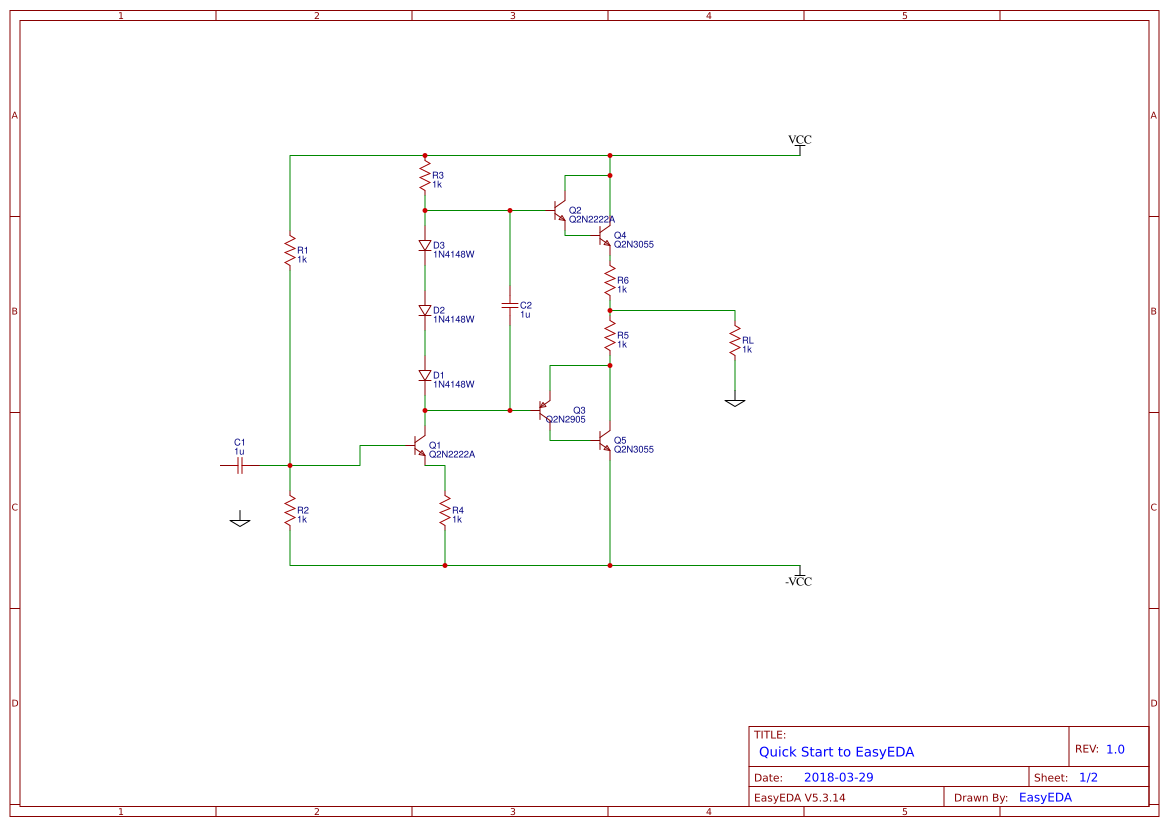 Quick Start to EasyEDA circuito amplificador - OSHWLab