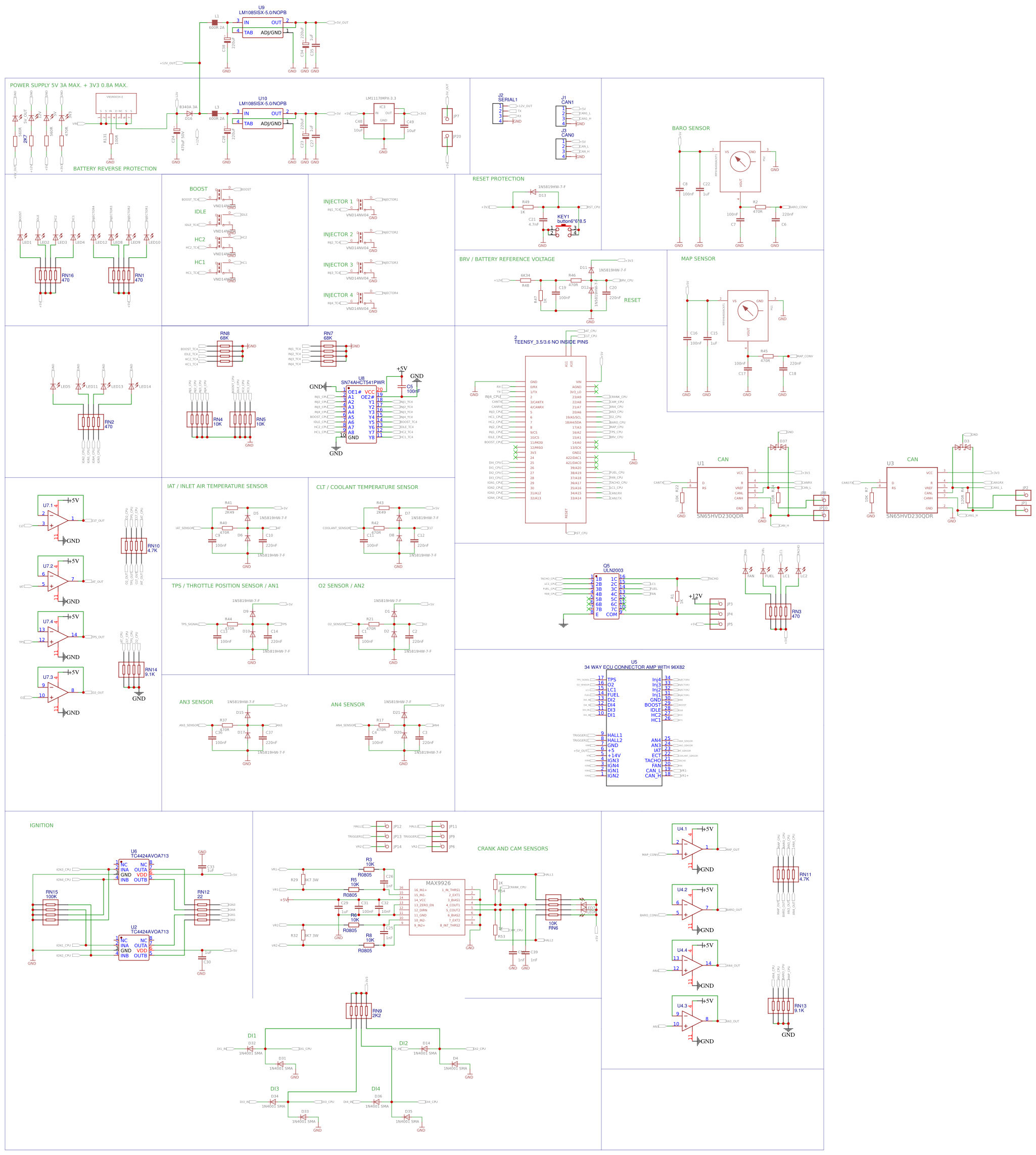 SPEEDUINO 34 way AMP 4 Cylinder - EasyEDA open source hardware lab