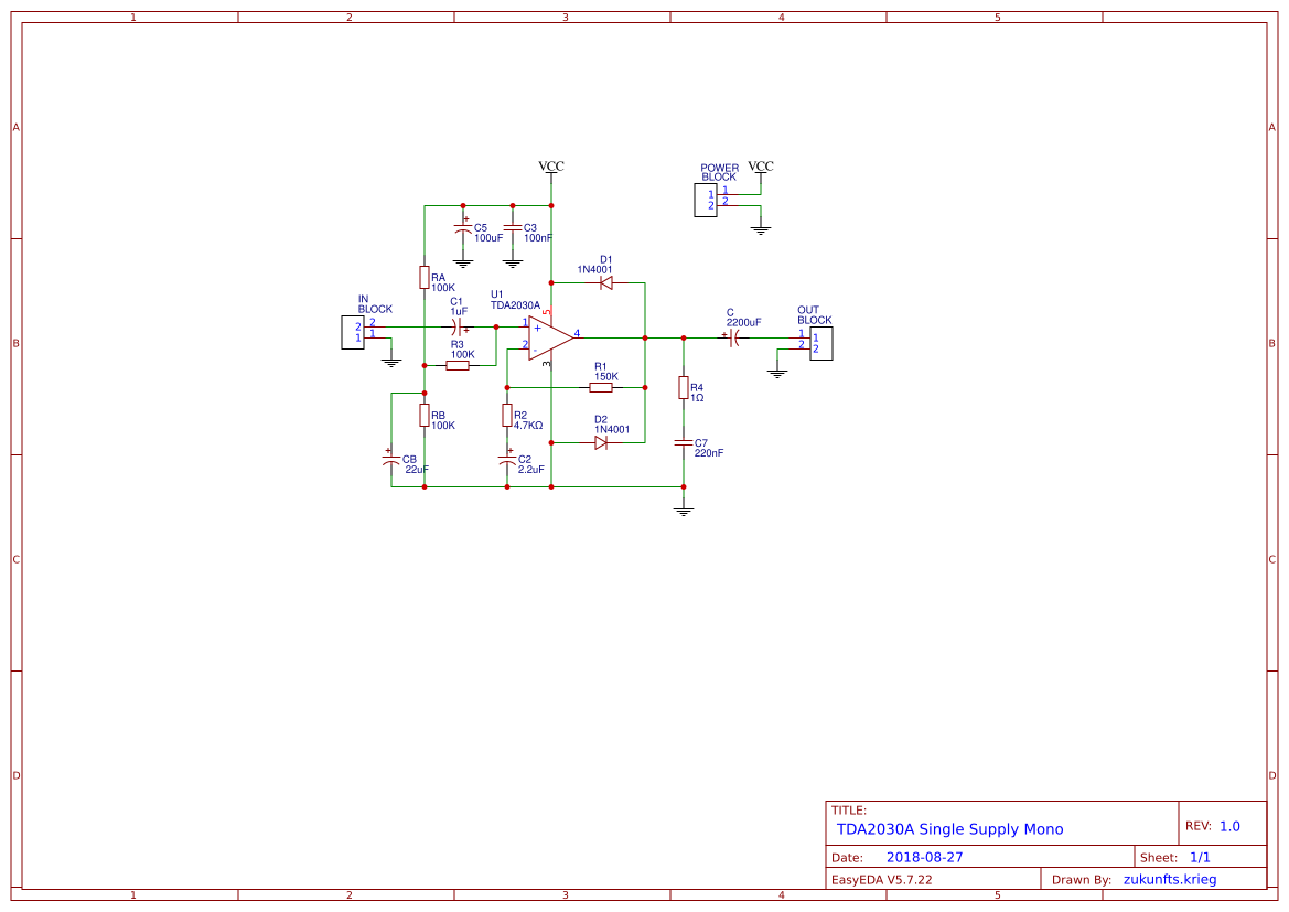 TDA2030A Amplifier Datasheet Circuit - OSHWLab