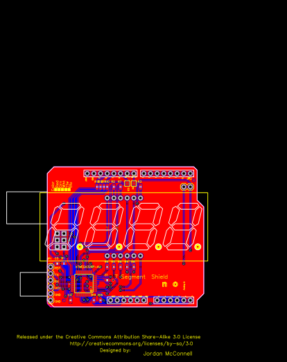 Serial 7 Segment Shield - OSHWLab