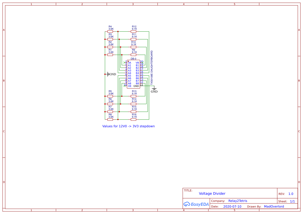 IO Expander Voltage Divider Daughterboard - EasyEDA open source hardware lab