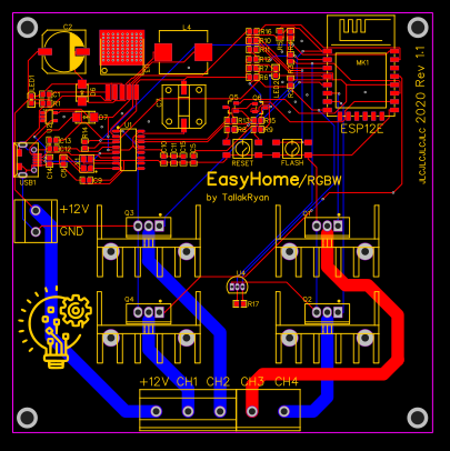 ESP8266 4Channel LED-Stripe-Dimmer - EasyEDA open source hardware lab