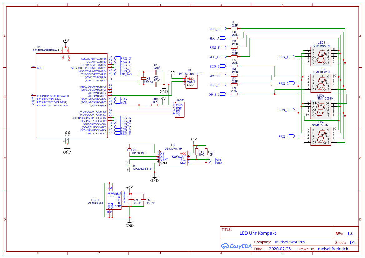 LED Uhr Kompakt - Platform for creating and sharing projects - OSHWLab