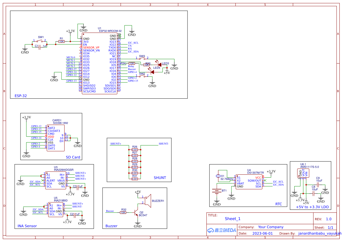 Power Meter with temperature sensing and data logging - EasyEDA open source hardware lab