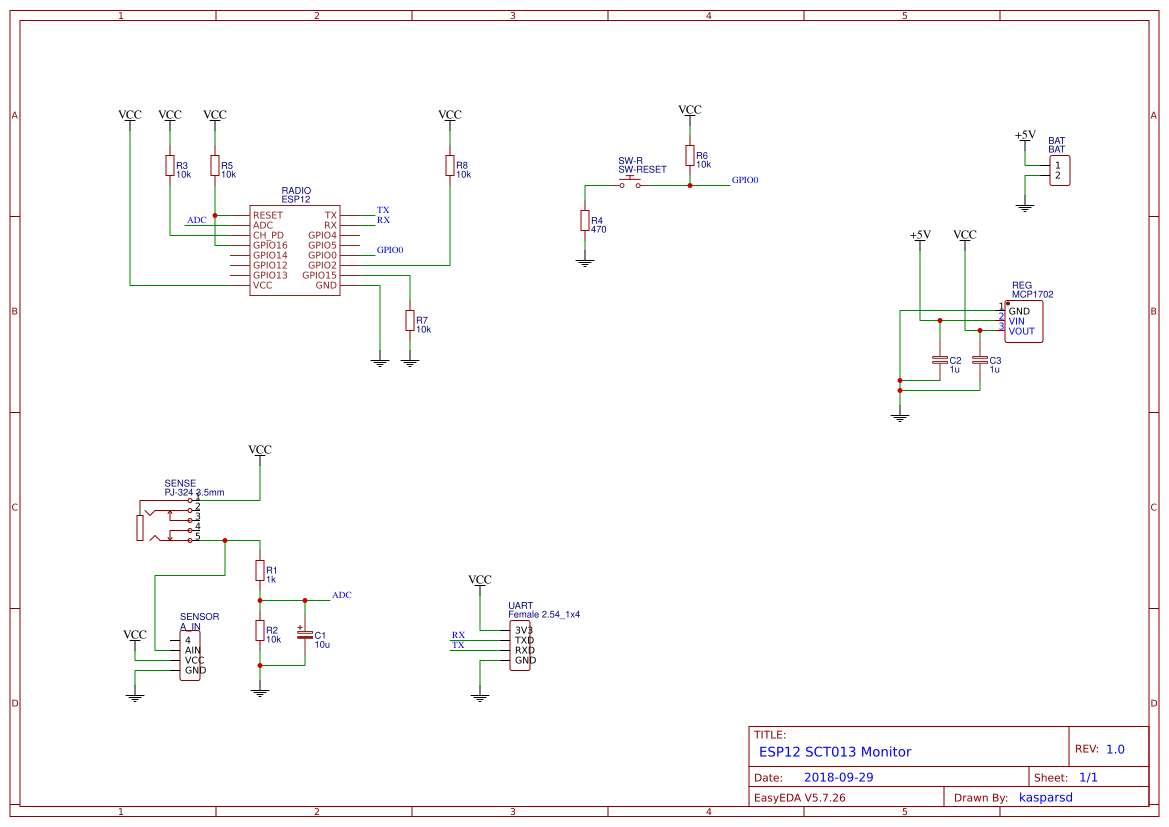 Wiku Wireless Current Sensor ESP12 SCT013 - OSHWLab