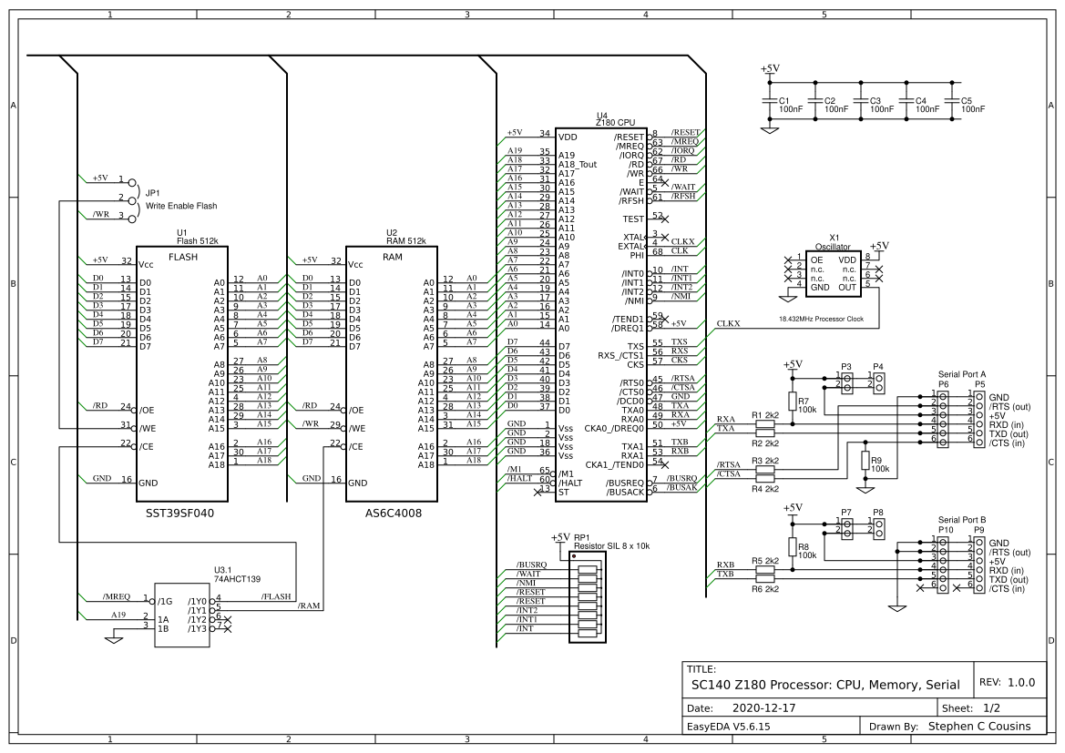 SC140 v1.0 Z180 Processor - OSHWLab