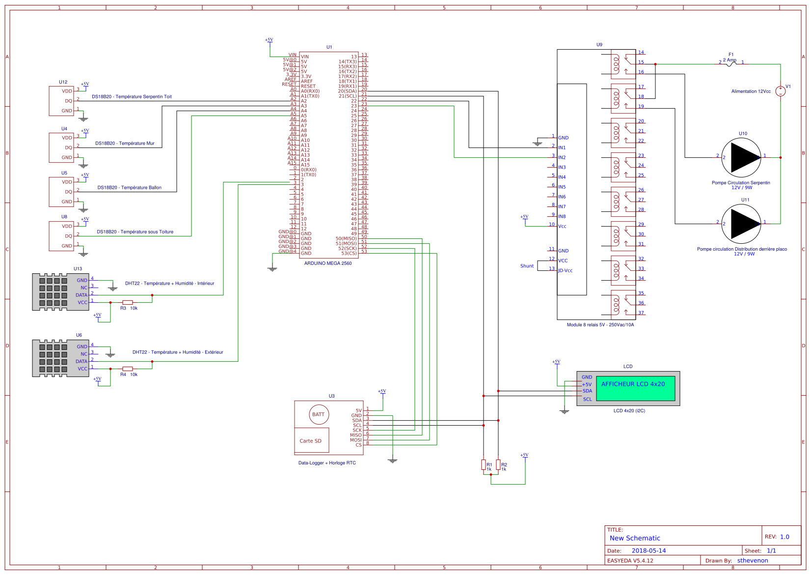 Mega2560 + SDcard + LCD + DS18B20 + DS1302/DS1307 - OSHWLab