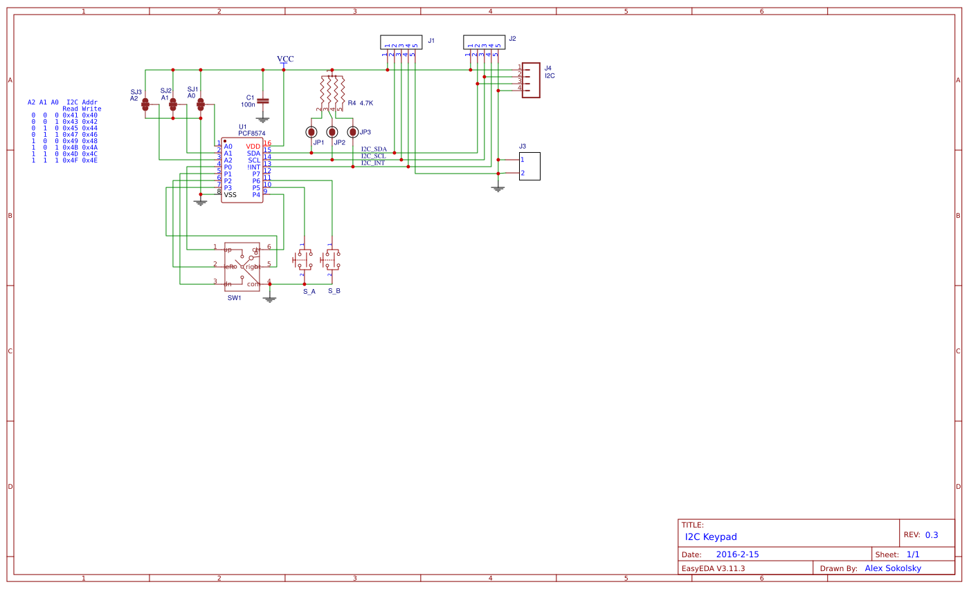 I2C Navigation Keypad - EasyEDA open source hardware lab