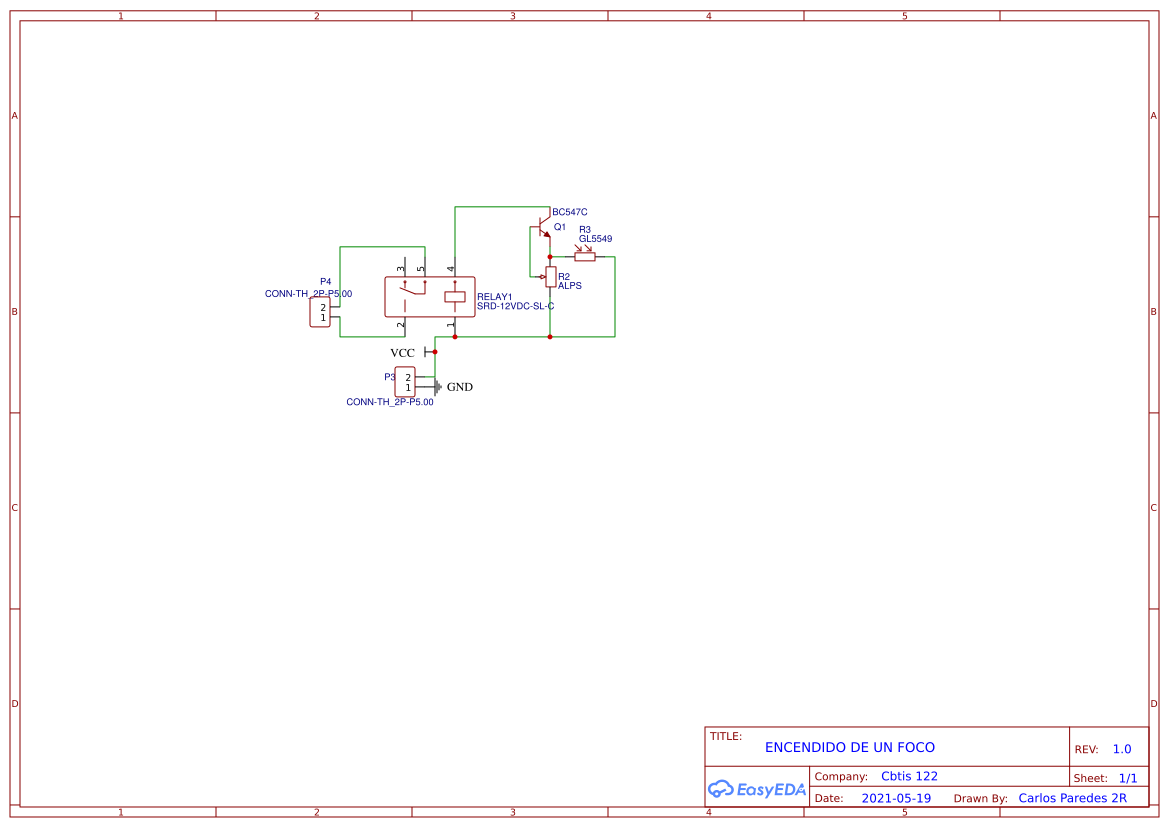 encendido de un foco - EasyEDA open source hardware lab