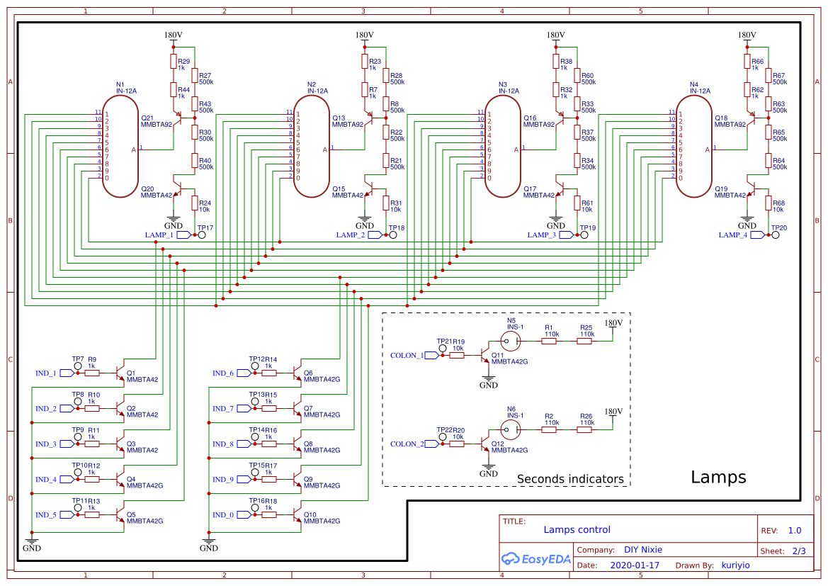 NixieClock - EasyEDA open source hardware lab