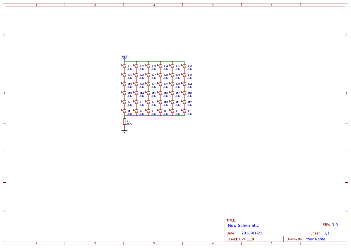 6x6 LED SMD 0603 matrix - OSHWLab