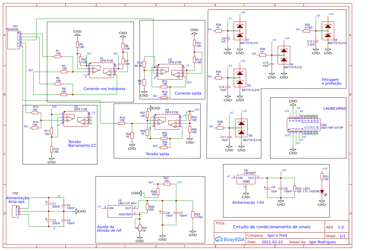 Placa de Condicionamento - EasyEDA open source hardware lab