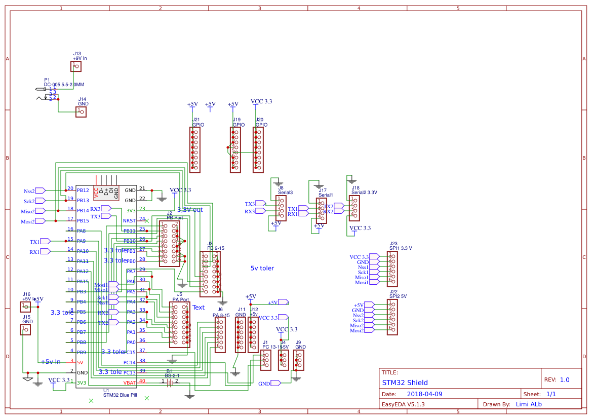 STM32 Shild - EasyEDA open source hardware lab