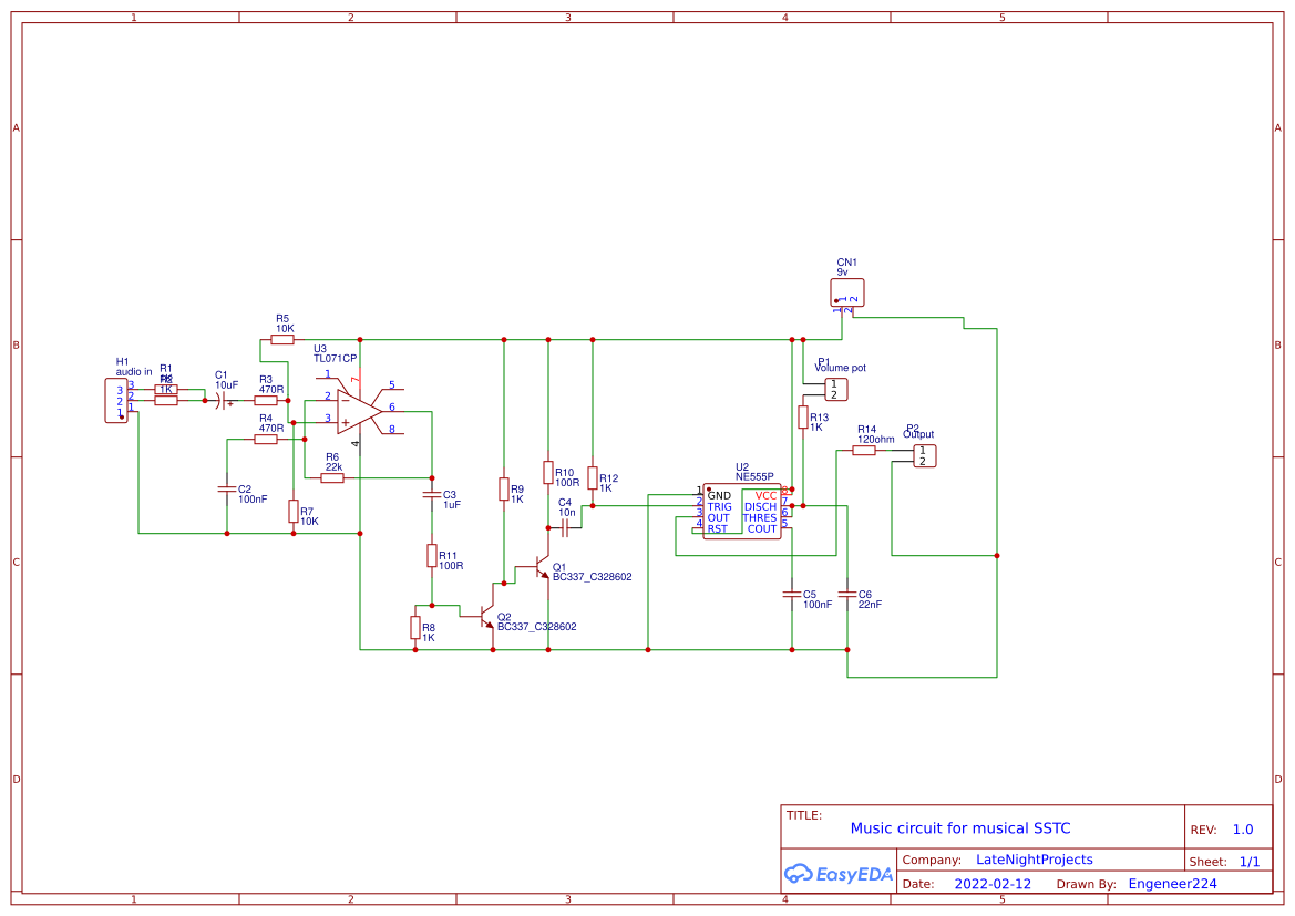 Music PCB for an SSTC - OSHWLab