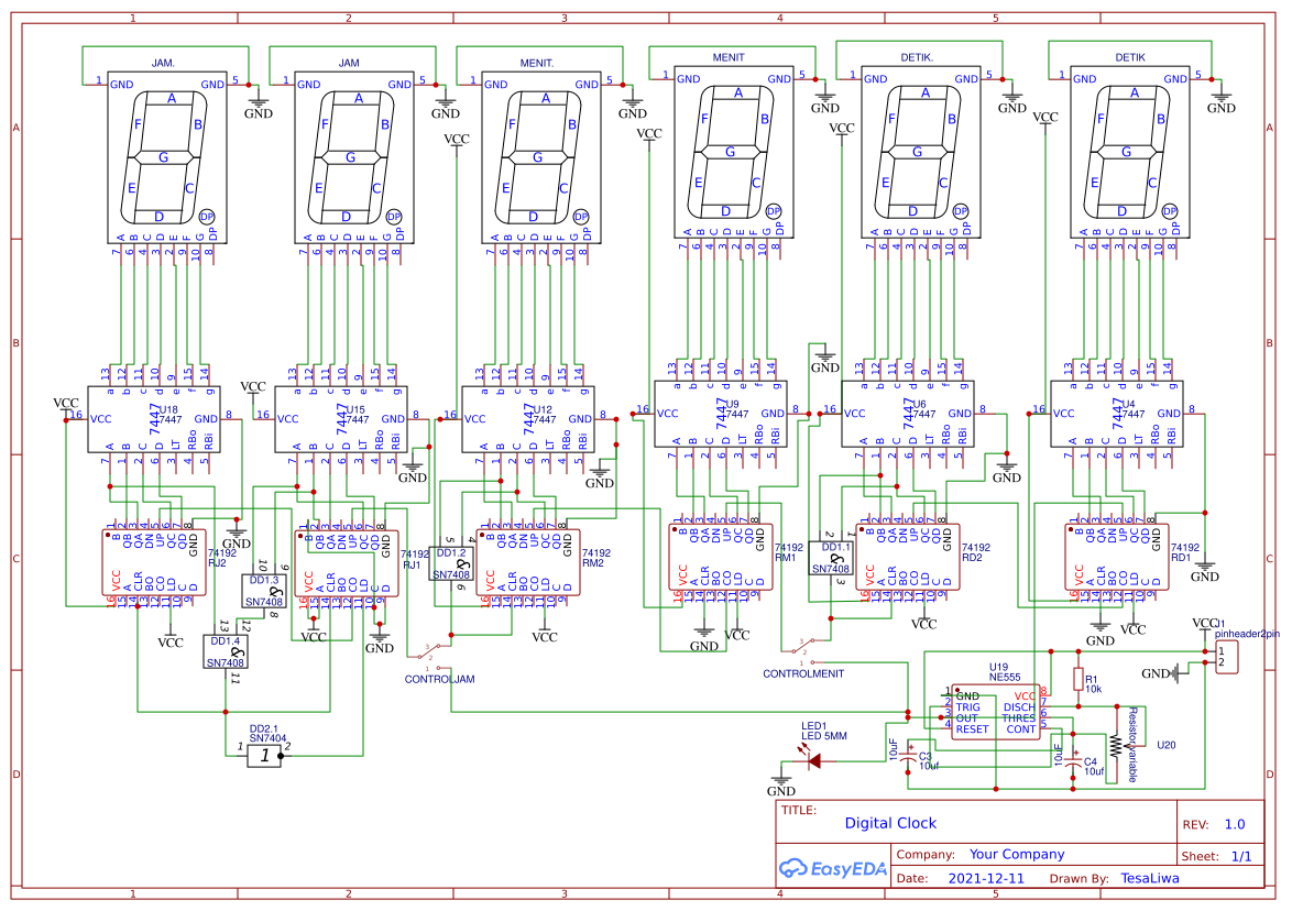 Revisi Digital Clock - OSHWLab