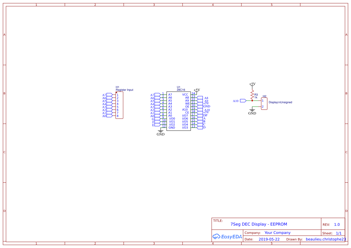 7Seg DEC Display - Homemade Computer copy - EasyEDA open source hardware lab