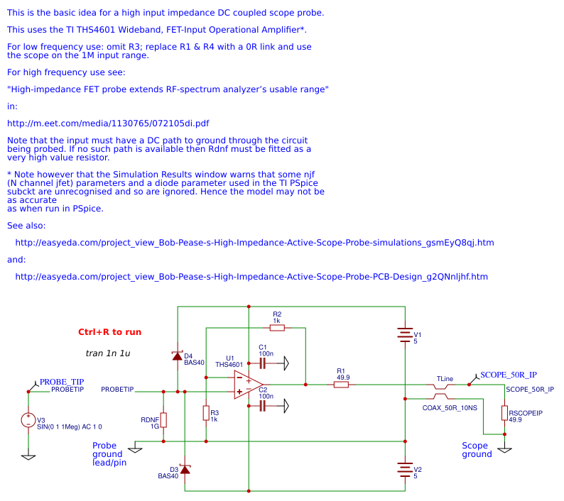 High impedance probe using opamp - OSHWLab