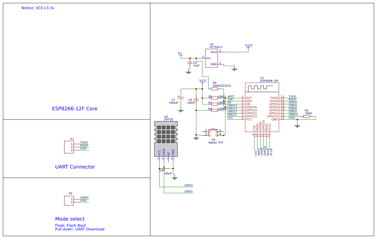 Esp 12e Temperature Sensor Easyeda Open Source Hardware Lab