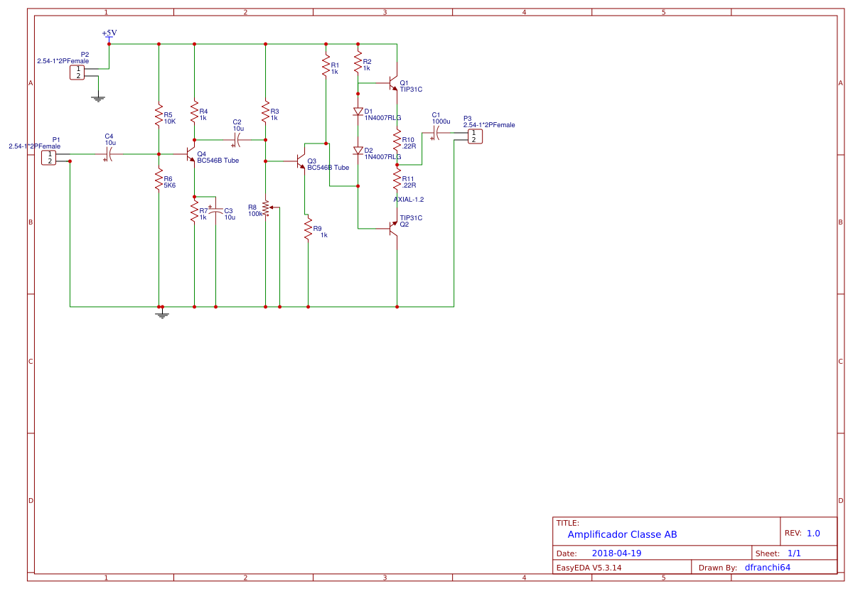 Amp AB TIP41 - EasyEDA open source hardware lab