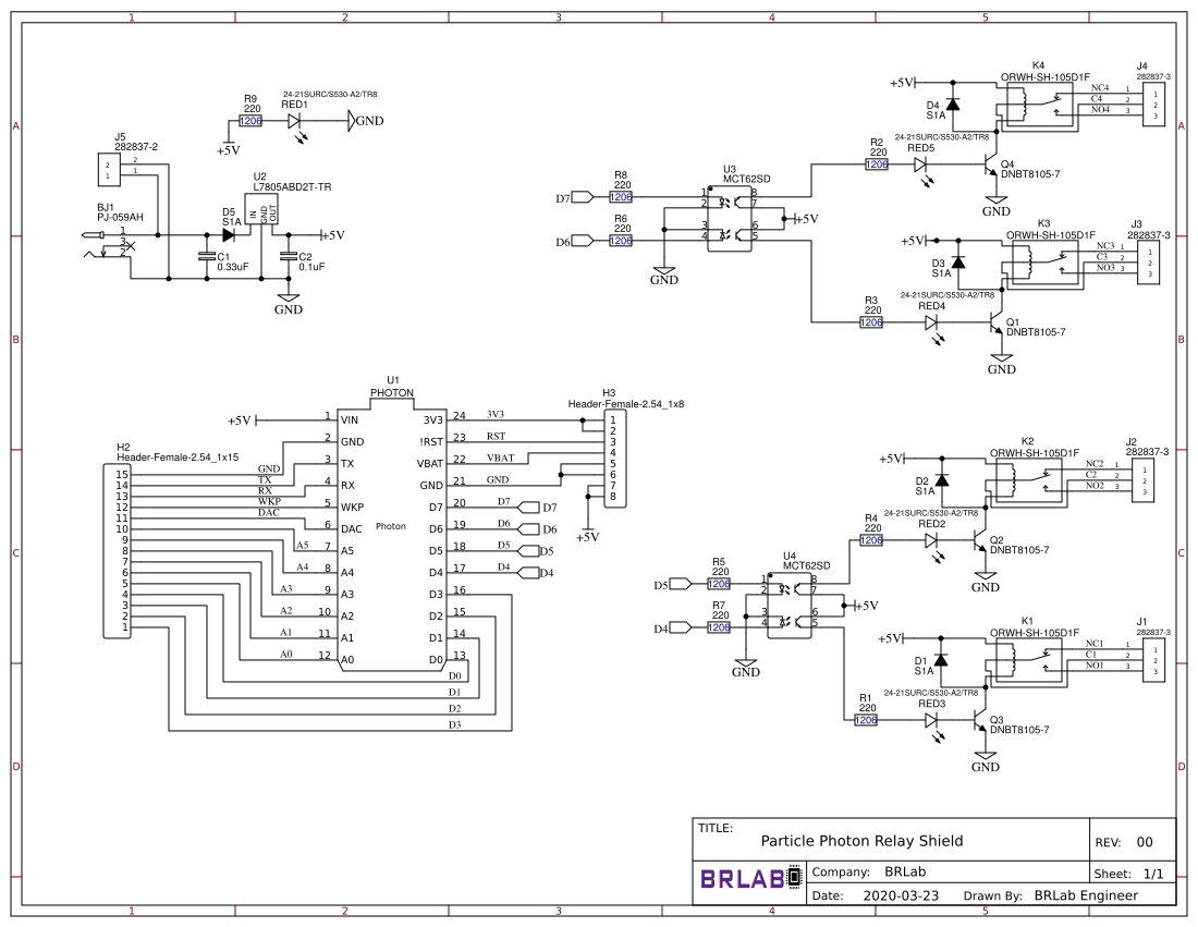 Photon Relay Shield - 4 Channel - OSHWLab
