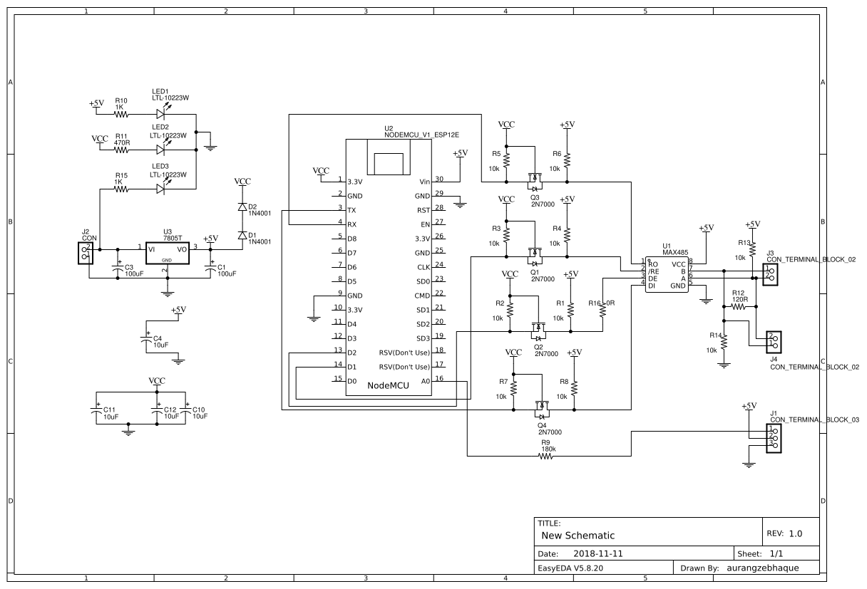 NodeMCU based EPSOLAR VS6048 Charge Controller Monitoring Project - OSHWLab