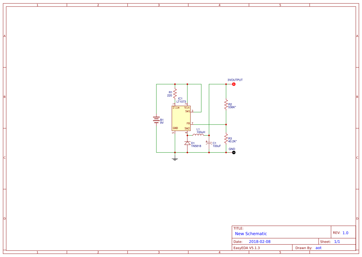 9V to 3V Step-Down Converter by LT1073 - EasyEDA open source hardware lab