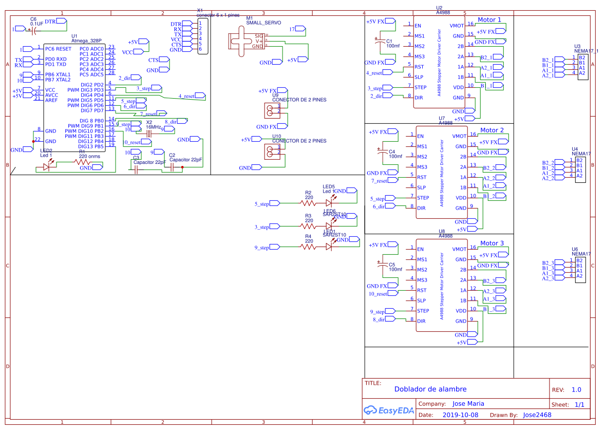 Doblador de alambre (proyecto) - EasyEDA open source hardware lab