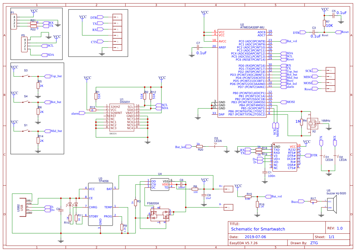 zingce smartwatch - EasyEDA open source hardware lab