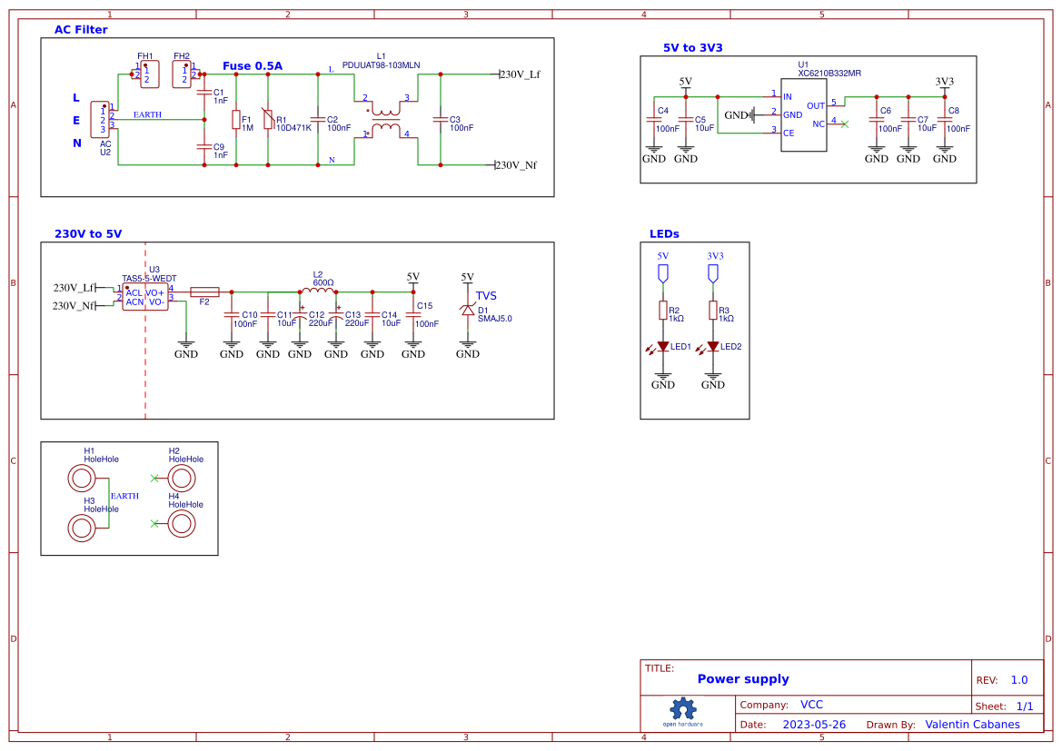 ZCD and AC Voltage sensor + 230V to 5V power supply - OSHWLab