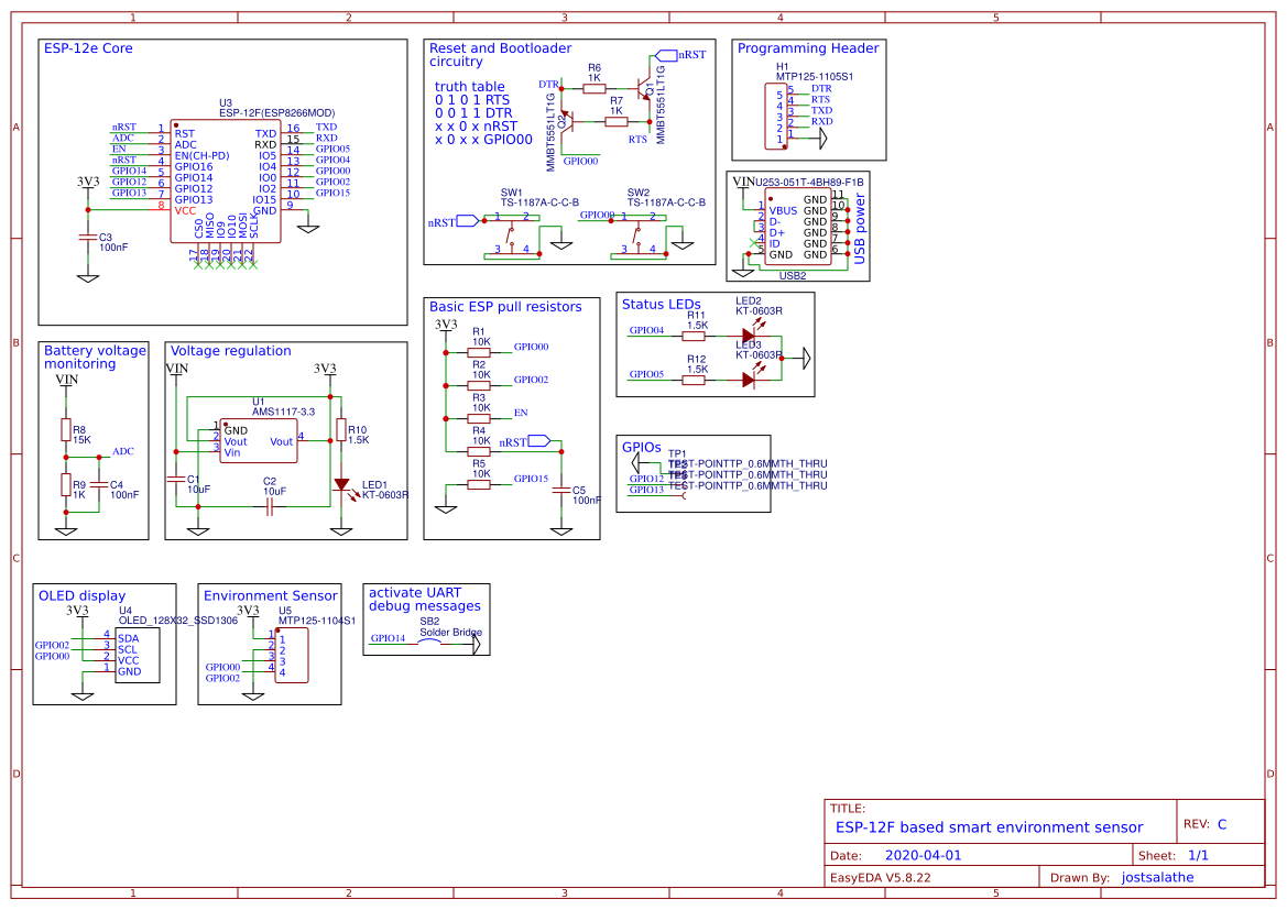 ESP8266 12F BME280 - EasyEDA open source hardware lab