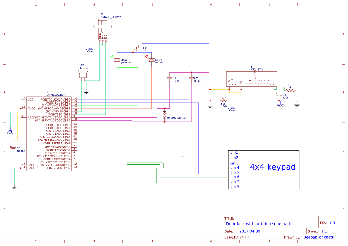 arduino door lock - EasyEDA open source hardware lab