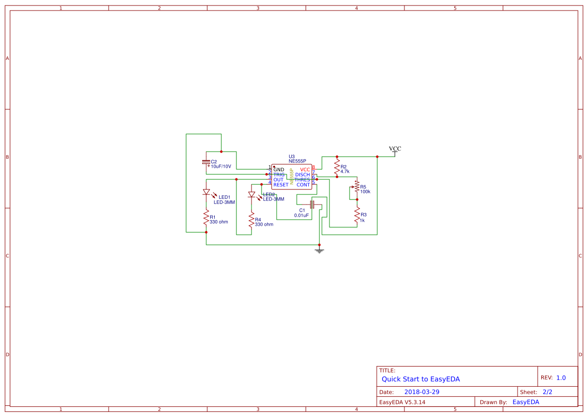Dual LED Flasher - EasyEDA open source hardware lab