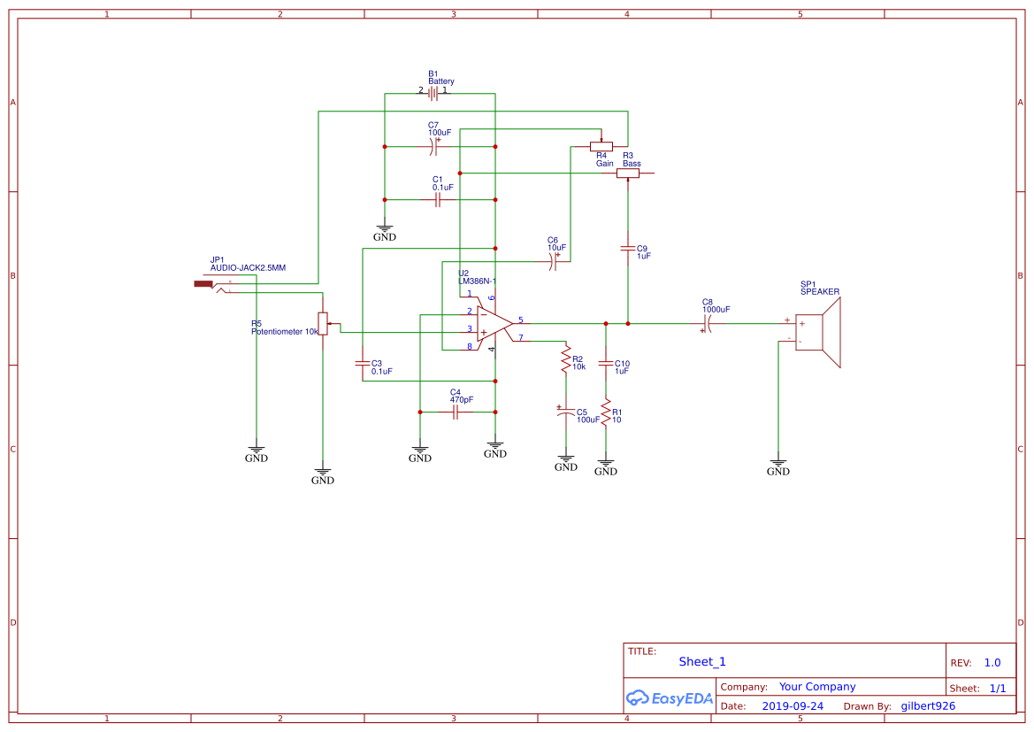 audio sheet beda potensio - EasyEDA open source hardware lab