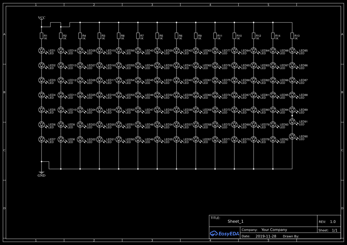 Small led matrix - EasyEDA open source hardware lab