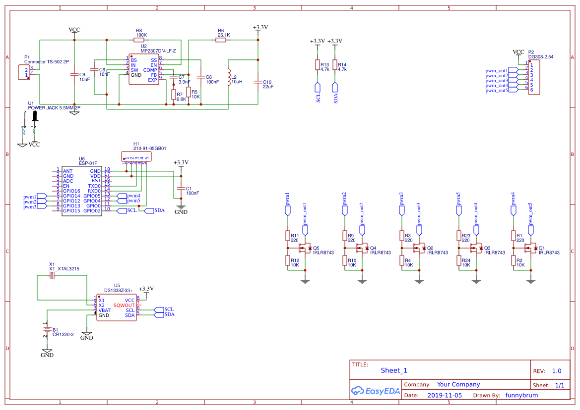 WiFi LED driver - OSHWLab