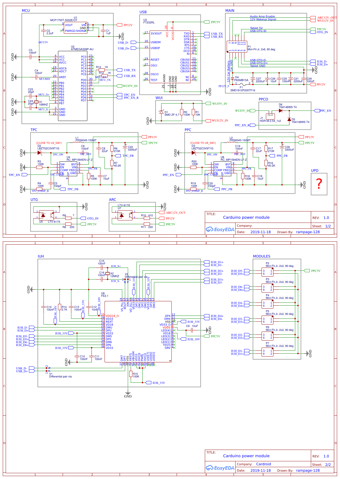 Carduino Power - EasyEDA open source hardware lab